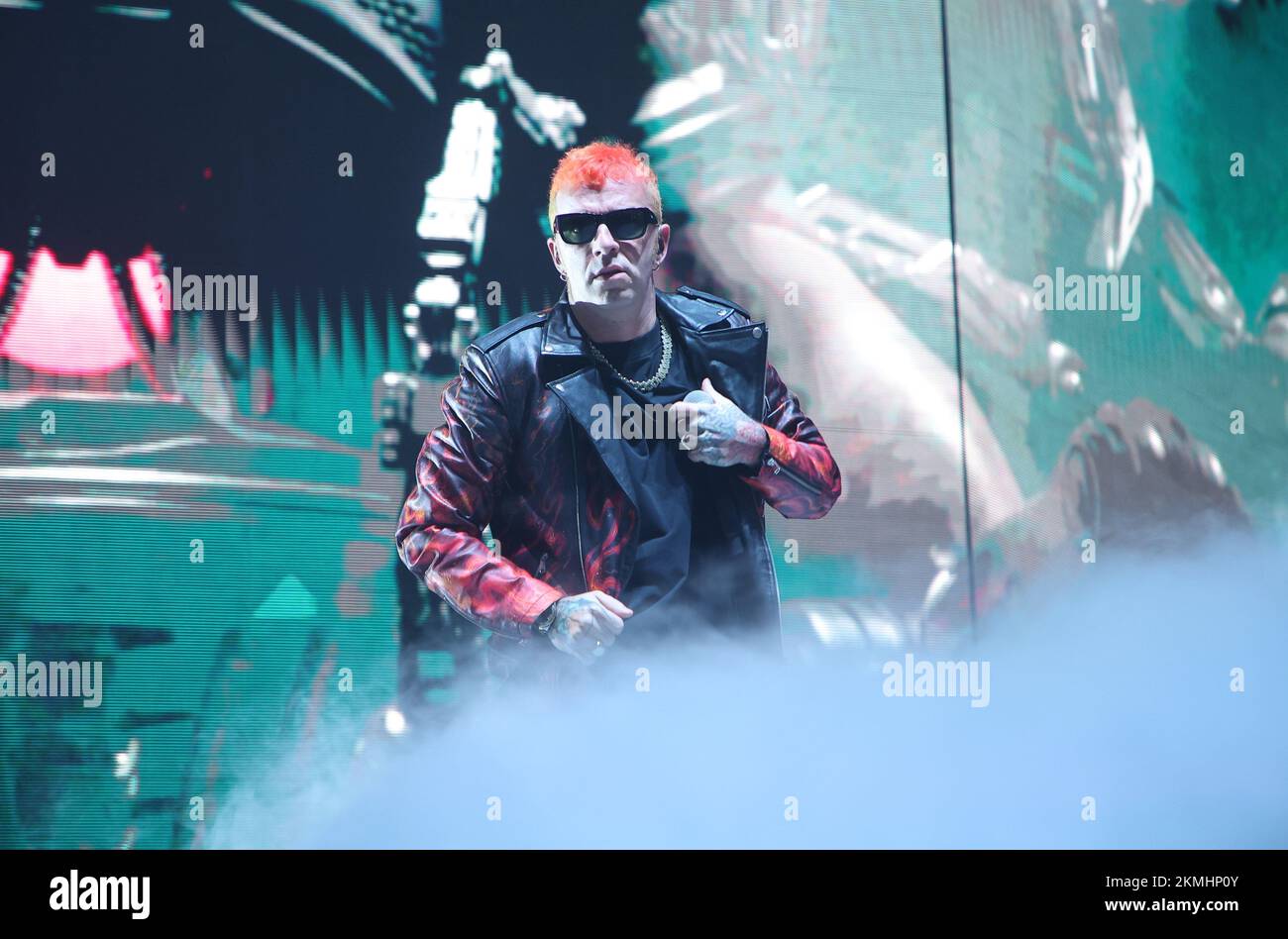 Italian singer/rapper Salmo during his "Flop tour 2022" - Unipol Arena ...