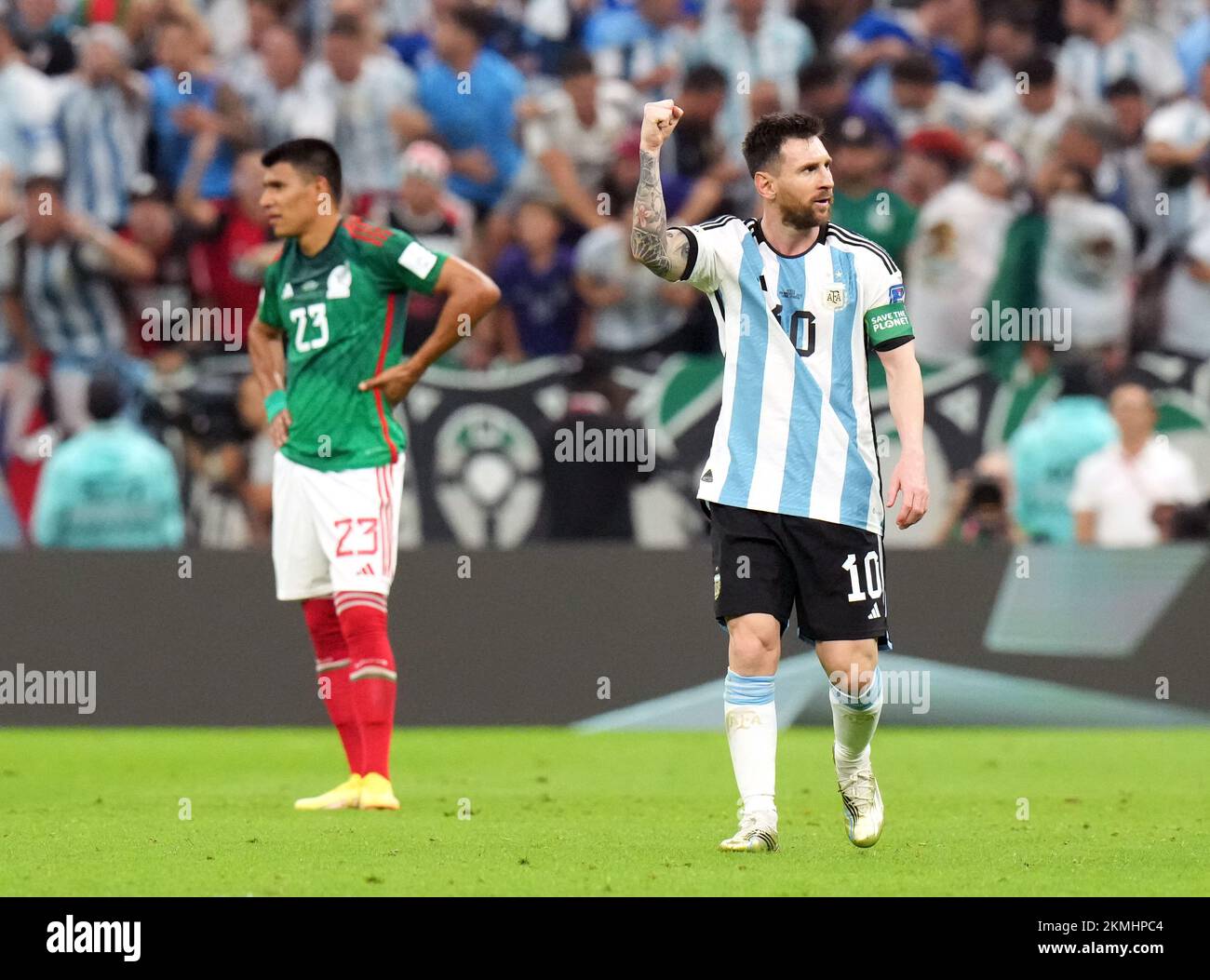 Argentina's Lionel Messi celebrates following the FIFA World Cup Group ...