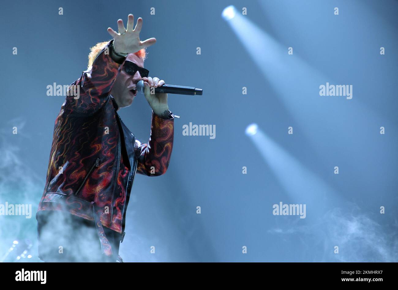 Italian singer/rapper Salmo during his "Flop tour 2022" - Unipol Arena ...
