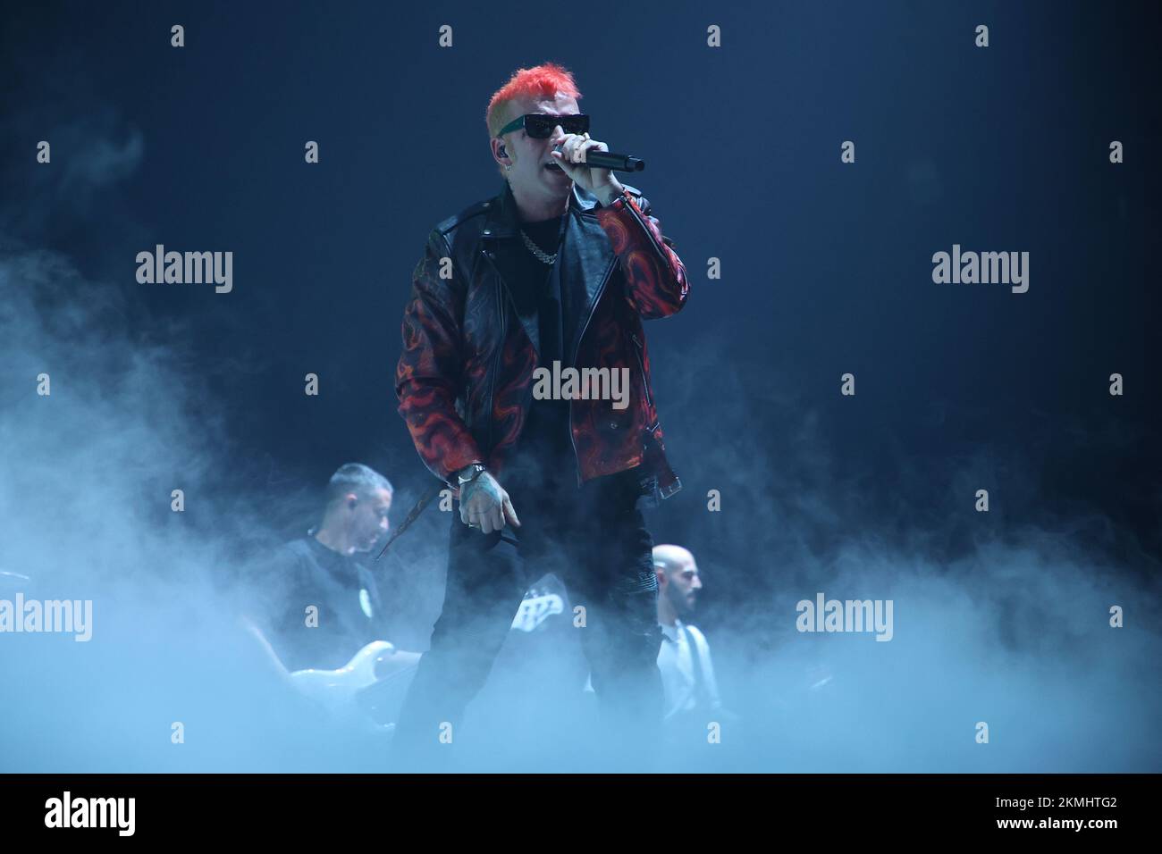 Italian singer/rapper Salmo during his "Flop tour 2022" - Unipol Arena ...
