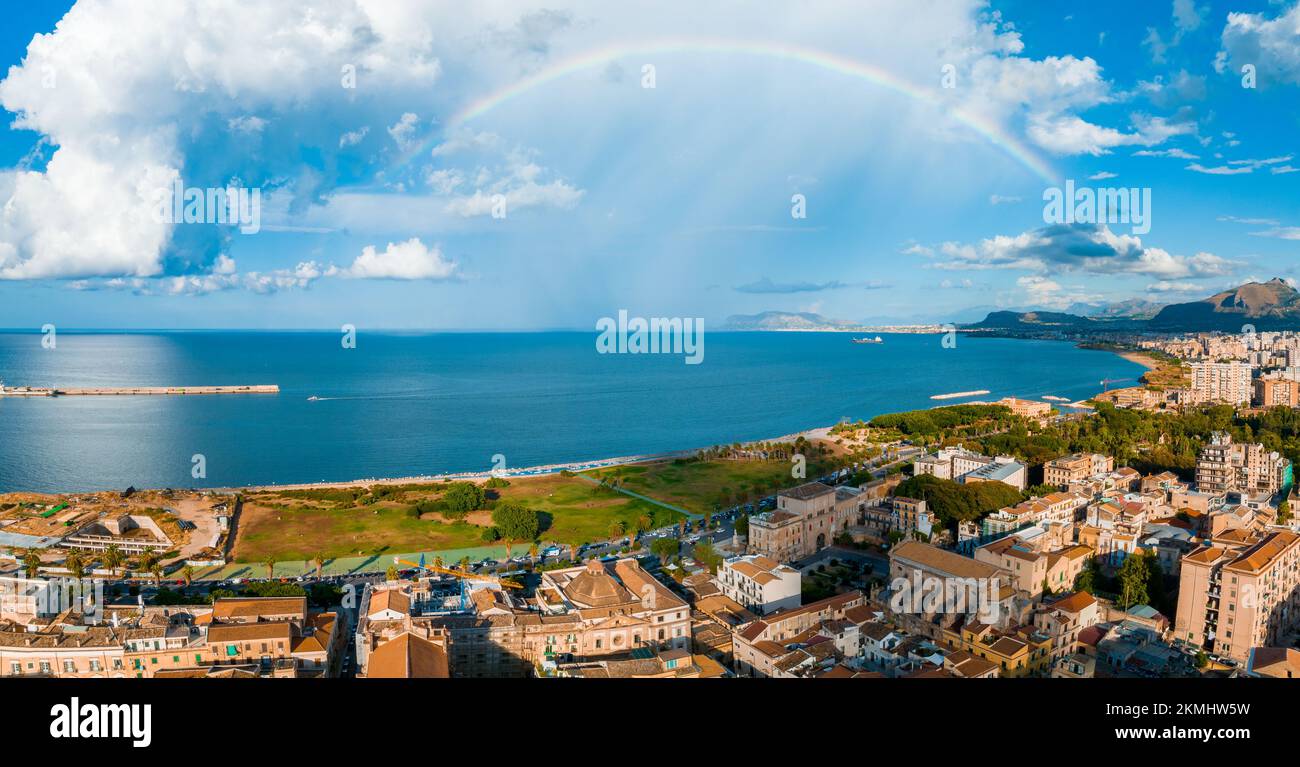Aerial panoramic view of Palermo town in Sicily Stock Photo - Alamy