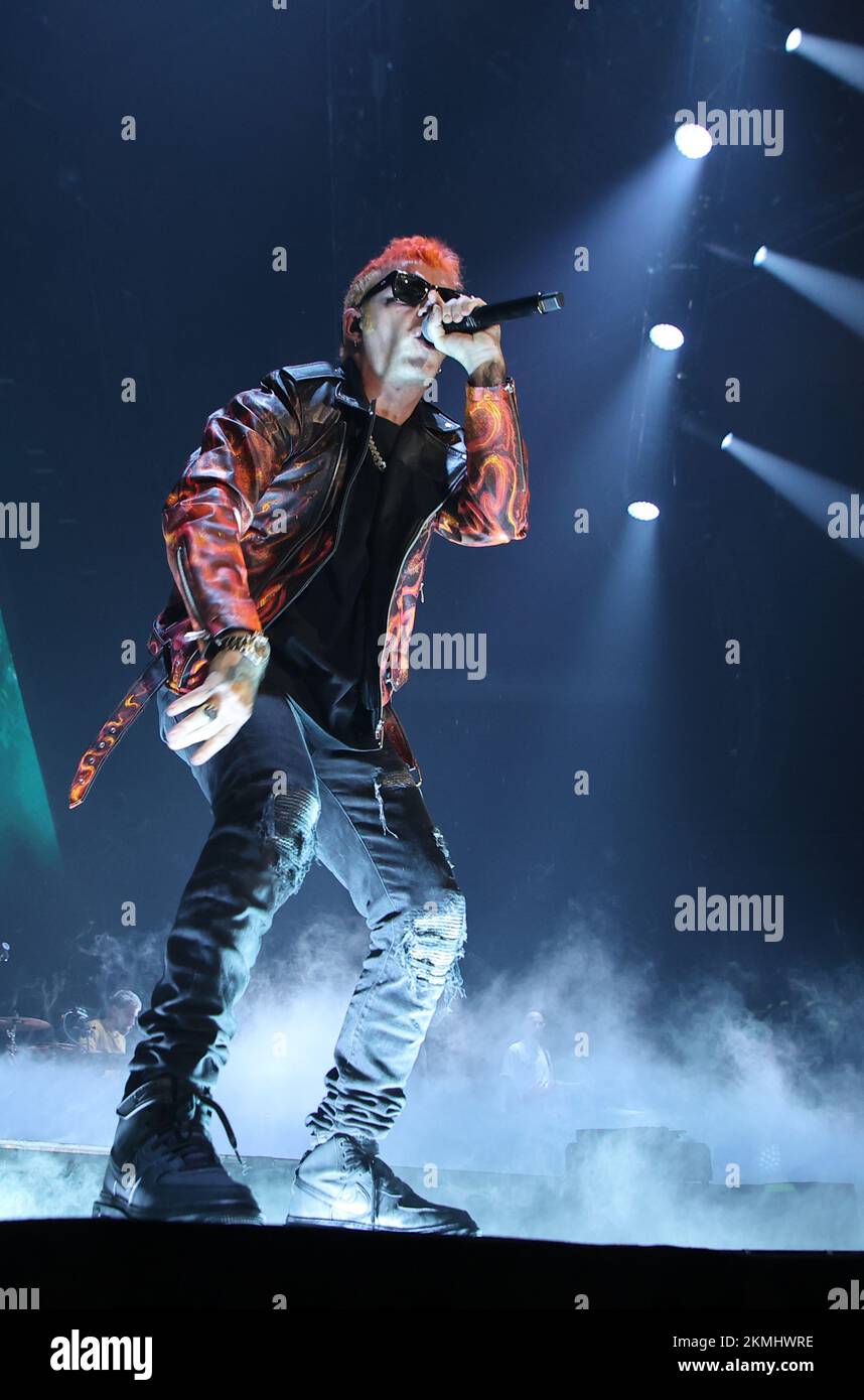 Italian singer/rapper Salmo during his "Flop tour 2022" - Unipol Arena ...