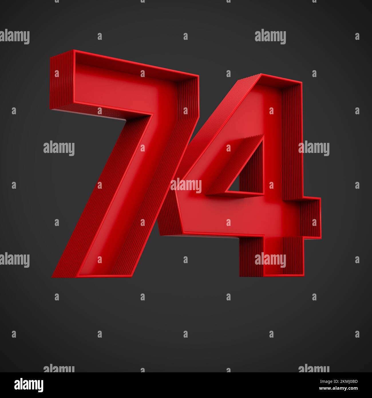 A 3d rendering of the number seventy-four in red over the black background - 74 icon Stock Photo ...