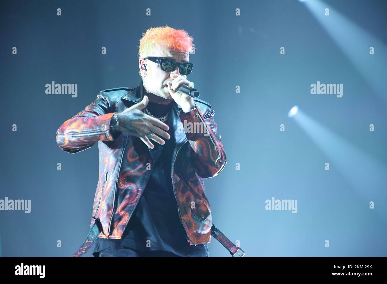 Italian singer/rapper Salmo during his "Flop tour 2022" - Unipol Arena ...