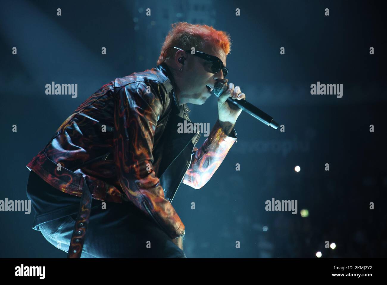 Italian singer/rapper Salmo during his "Flop tour 2022" - Unipol Arena ...
