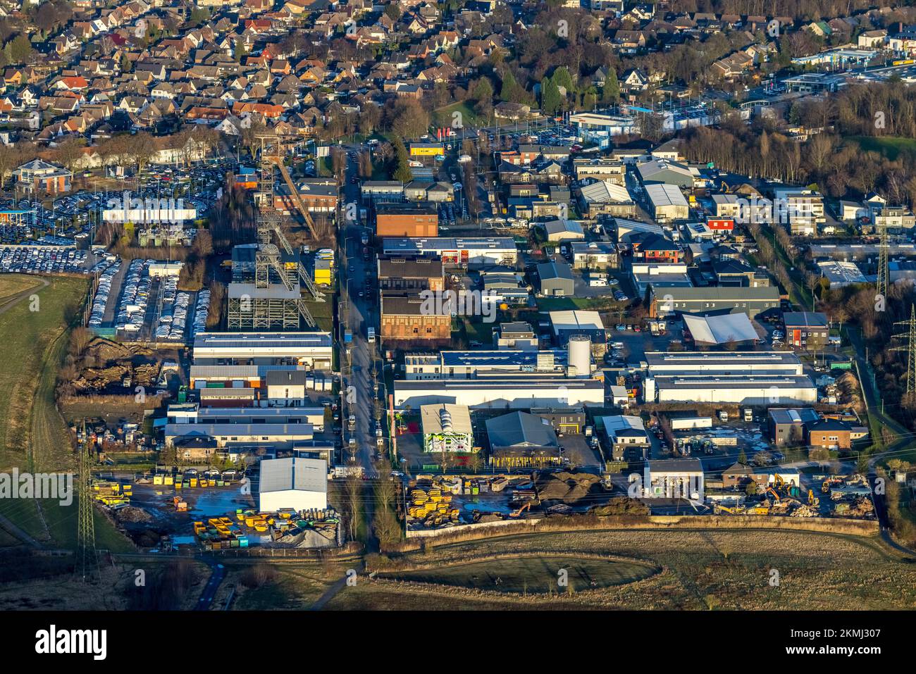 Aerial view, Radbod cultural district, Radbod colliery industrial ...