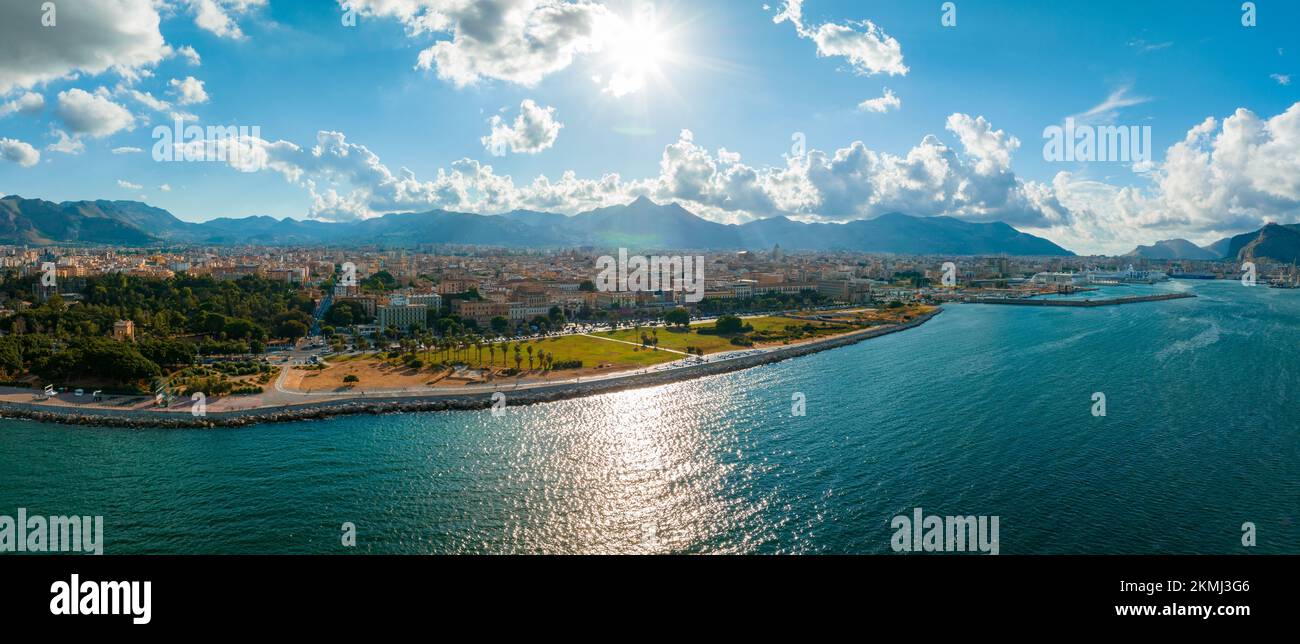 Aerial panoramic view of Palermo town in Sicily Stock Photo - Alamy