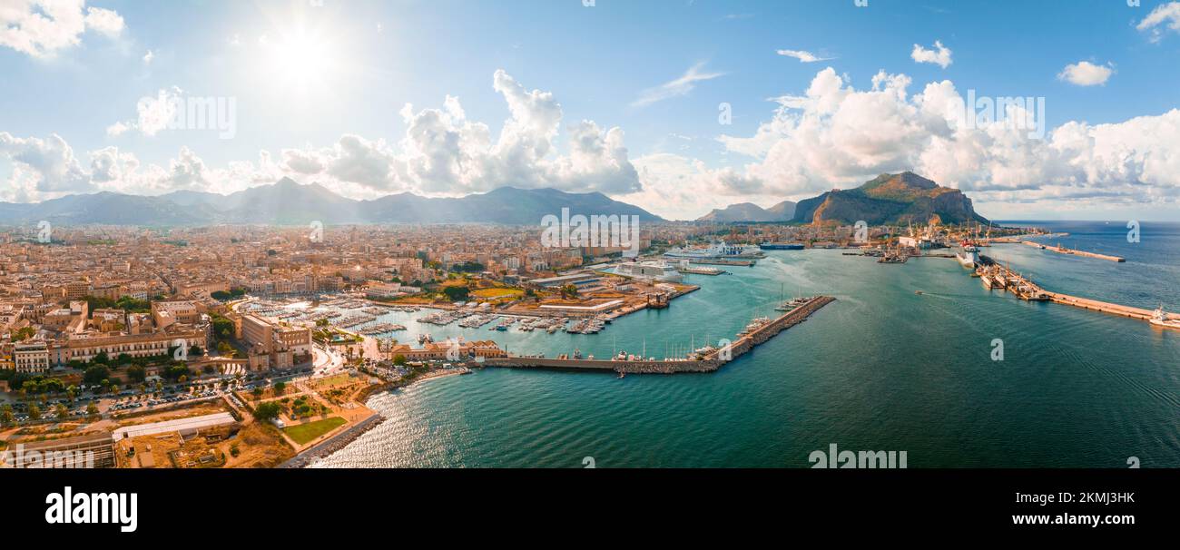 Aerial panoramic view of Palermo town in Sicily Stock Photo - Alamy