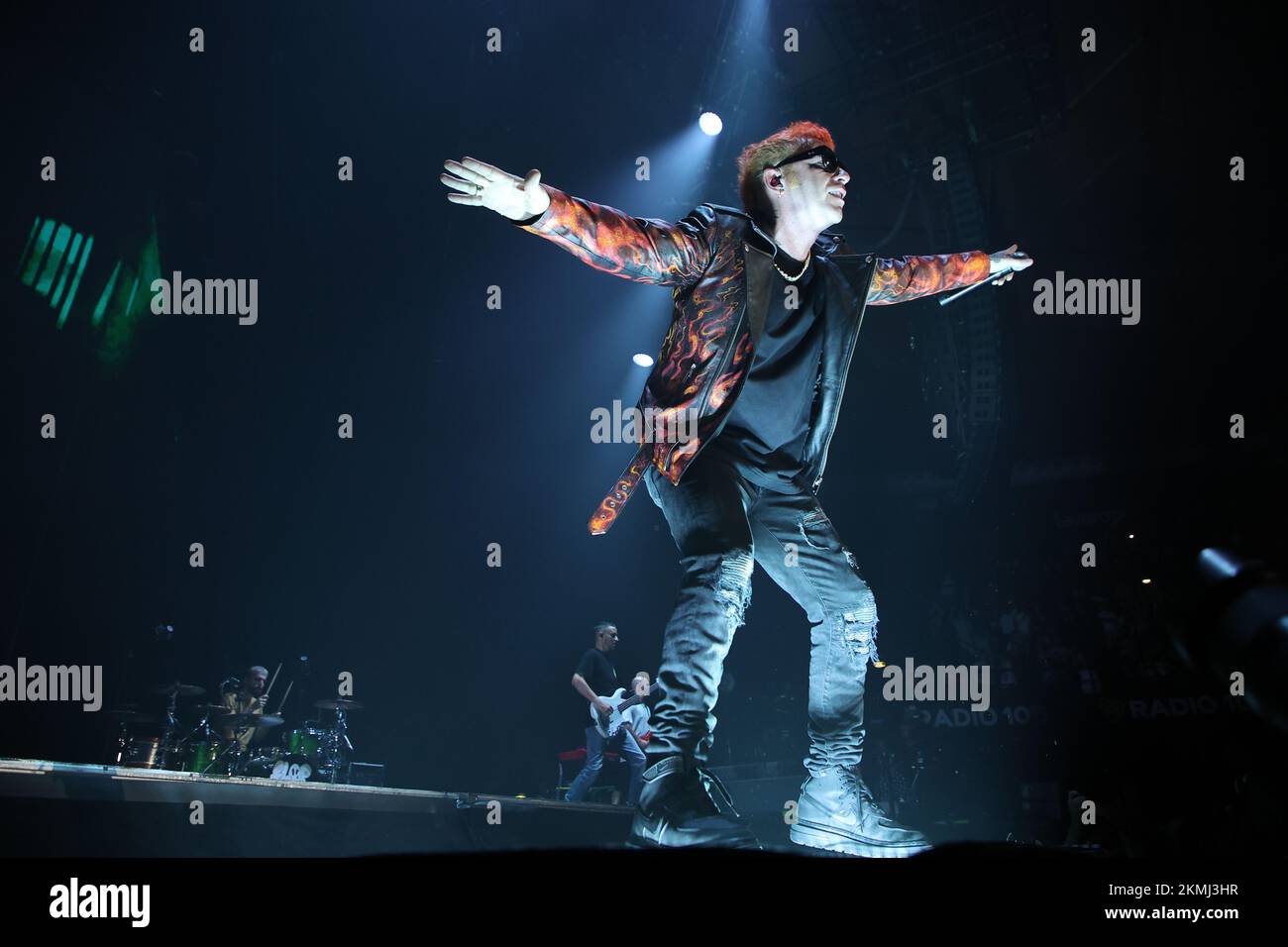 Italian singer/rapper Salmo during his "Flop tour 2022" - Unipol Arena ...
