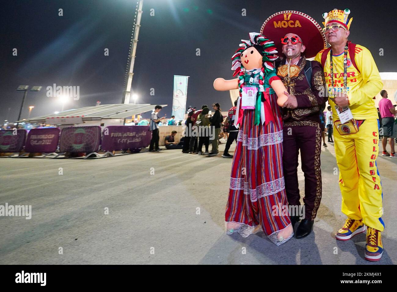 Lusail, Qatar. 26th Nov, 2022. Mexico fans outside Lusail stadium ...