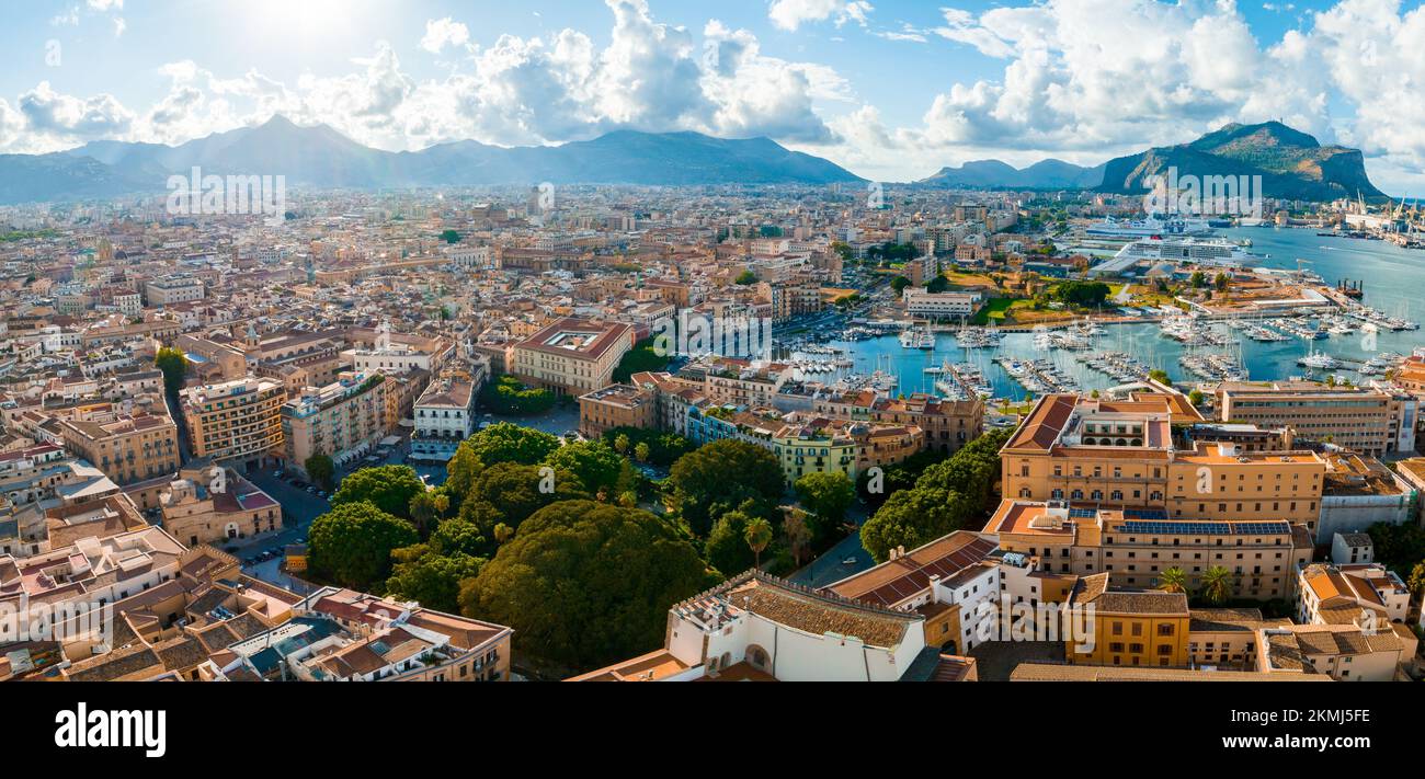 Aerial panoramic view of Palermo town in Sicily Stock Photo - Alamy
