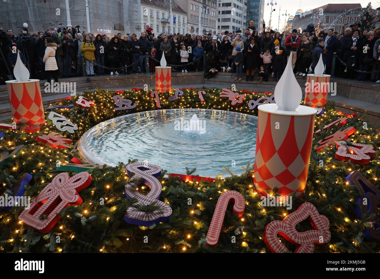The lighting of the first advent candle at Mandusevac fountain on Ban ...