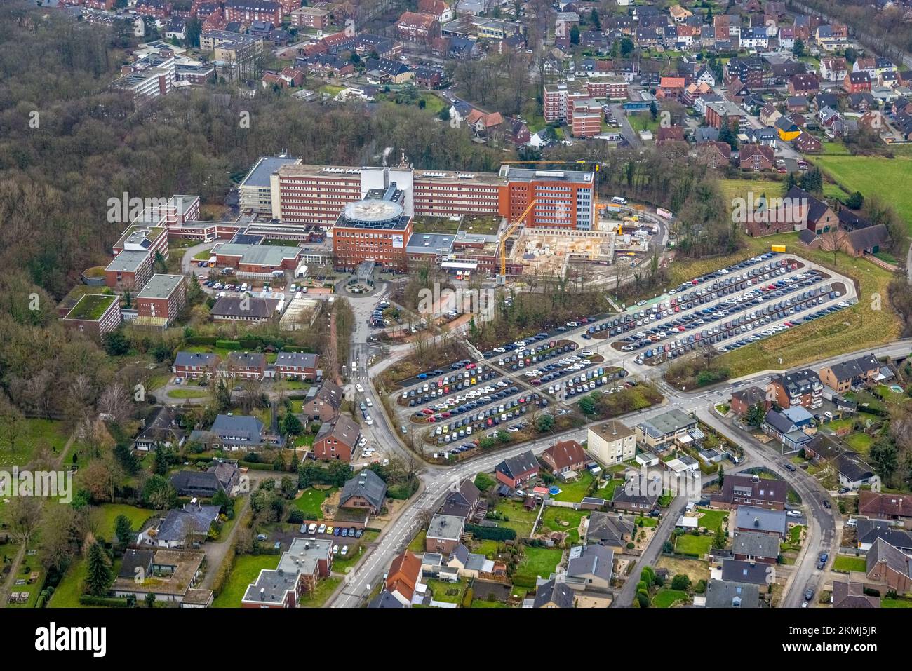 St barbara hospital hamm heessen with construction site for extension ...