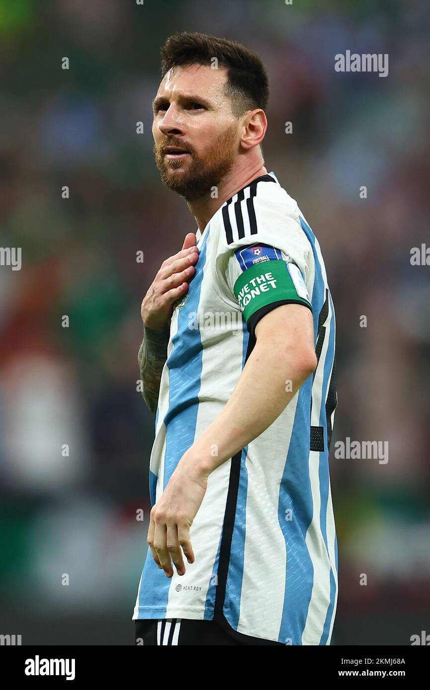 Doha, Qatar. 26th Nov, 2022. Lionel Messi of Argentina celebrates ...