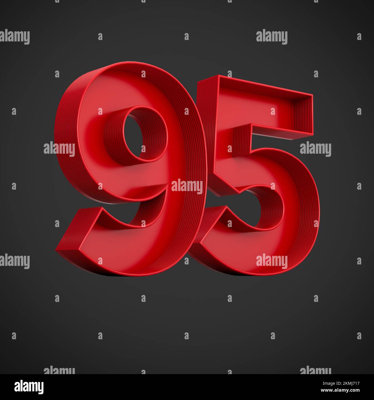 A 3d rendering of the number ninety-five in red over the black background - 95 icon Stock Photo ...
