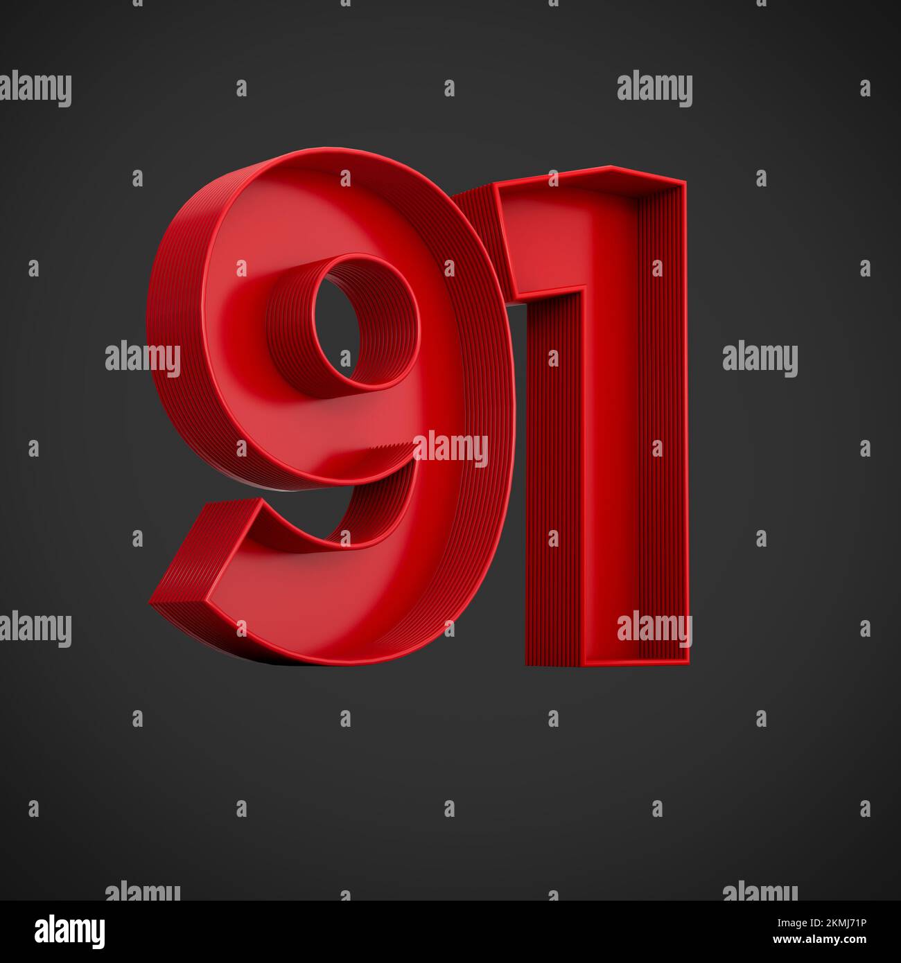 A 3d rendering of the number ninety-one in red over the black background - 91 icon Stock Photo ...