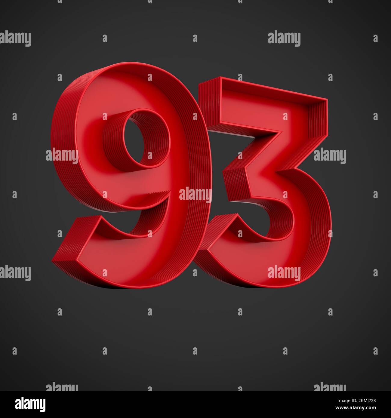 A 3d rendering of the number ninety-three in red over the black background - 93 icon Stock Photo ...