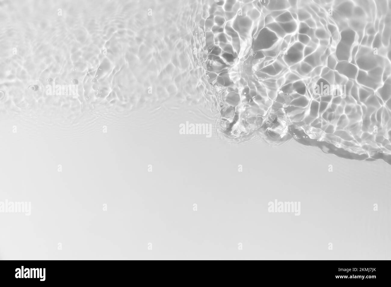 Light gray transparent clear calm water surface texture with splashes ...