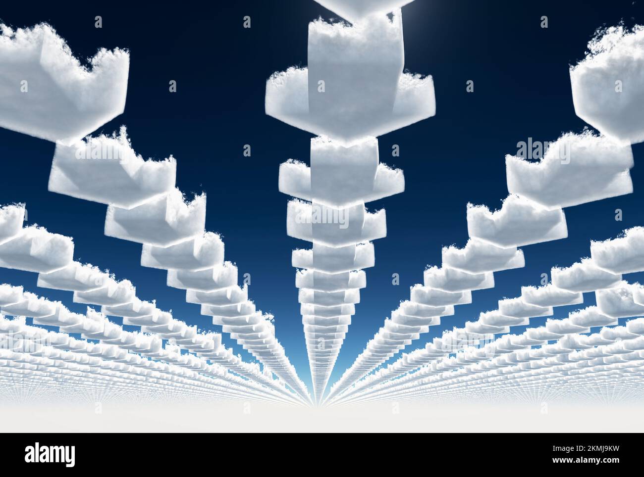 Clouds in arrow shape. 3D rendering Stock Photo - Alamy