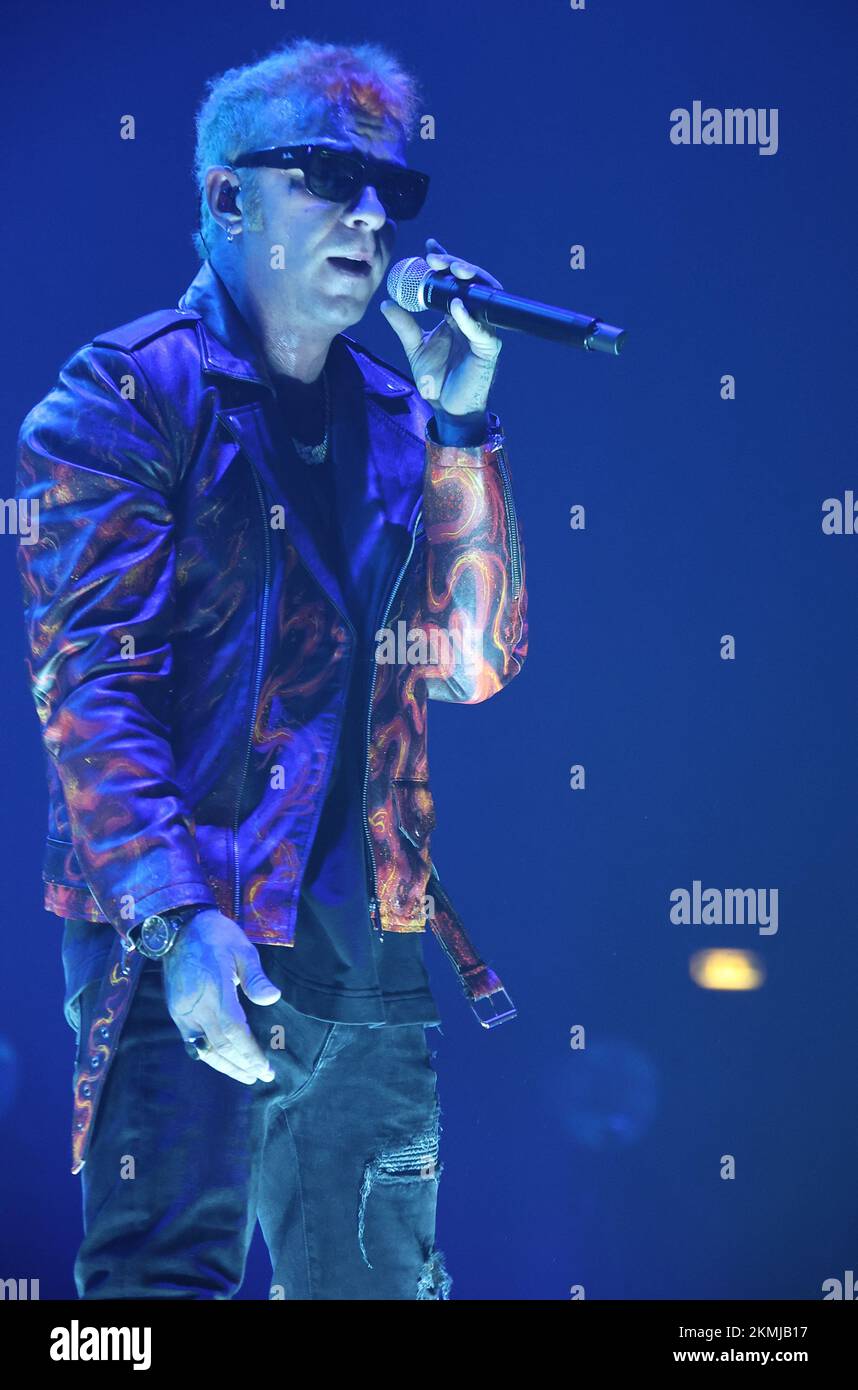 November 25, 2022, Bologna, Italy: Italian singer/rapper Salmo during ...