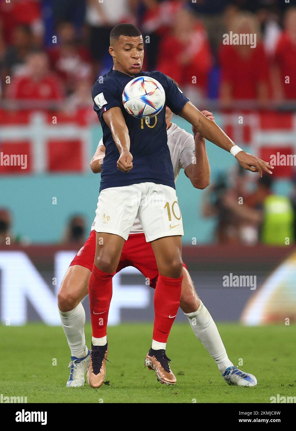Doha, Qatar, 26th November 2022. Kylan Mbappe of France holds up the ...