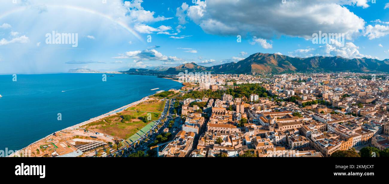 Aerial panoramic view of Palermo town in Sicily Stock Photo - Alamy