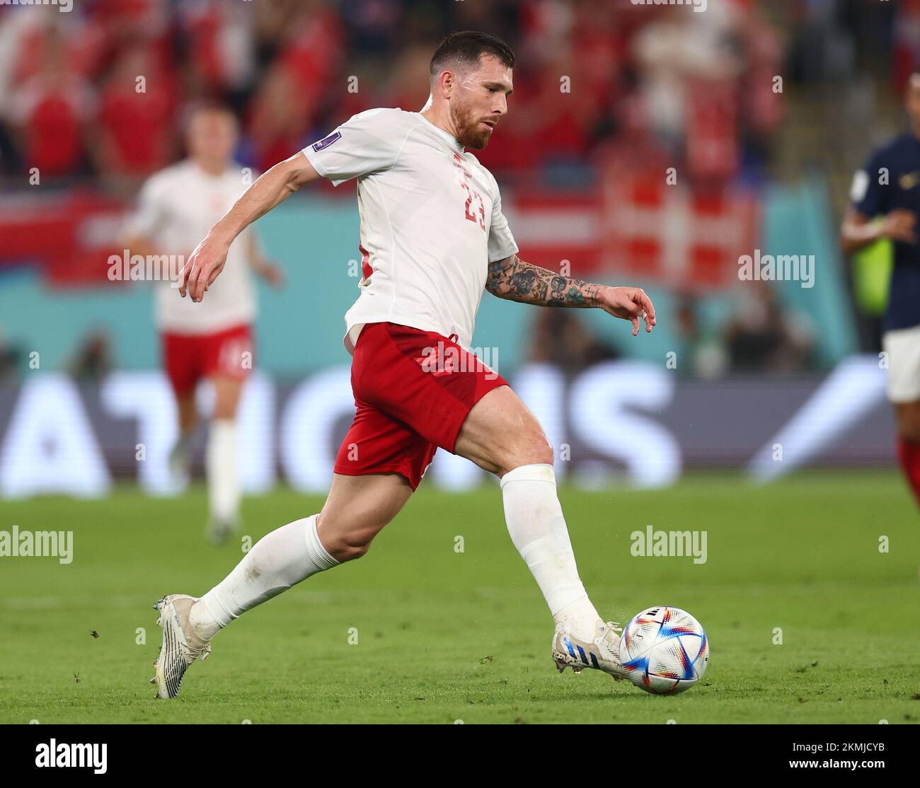 Doha, Qatar, 26th November 2022. Pierre-Emile Hojbjerg of Denmark ...