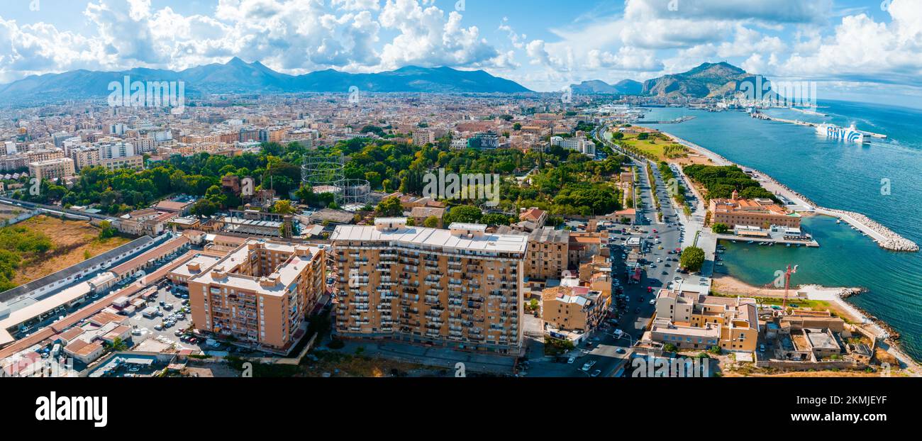 Aerial panoramic view of Palermo town in Sicily Stock Photo - Alamy