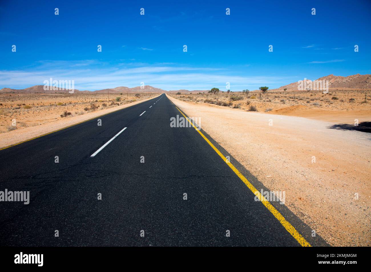 NAMIBIA. Karas. Sperrgebiet National Park, asphalt road Stock Photo - Alamy