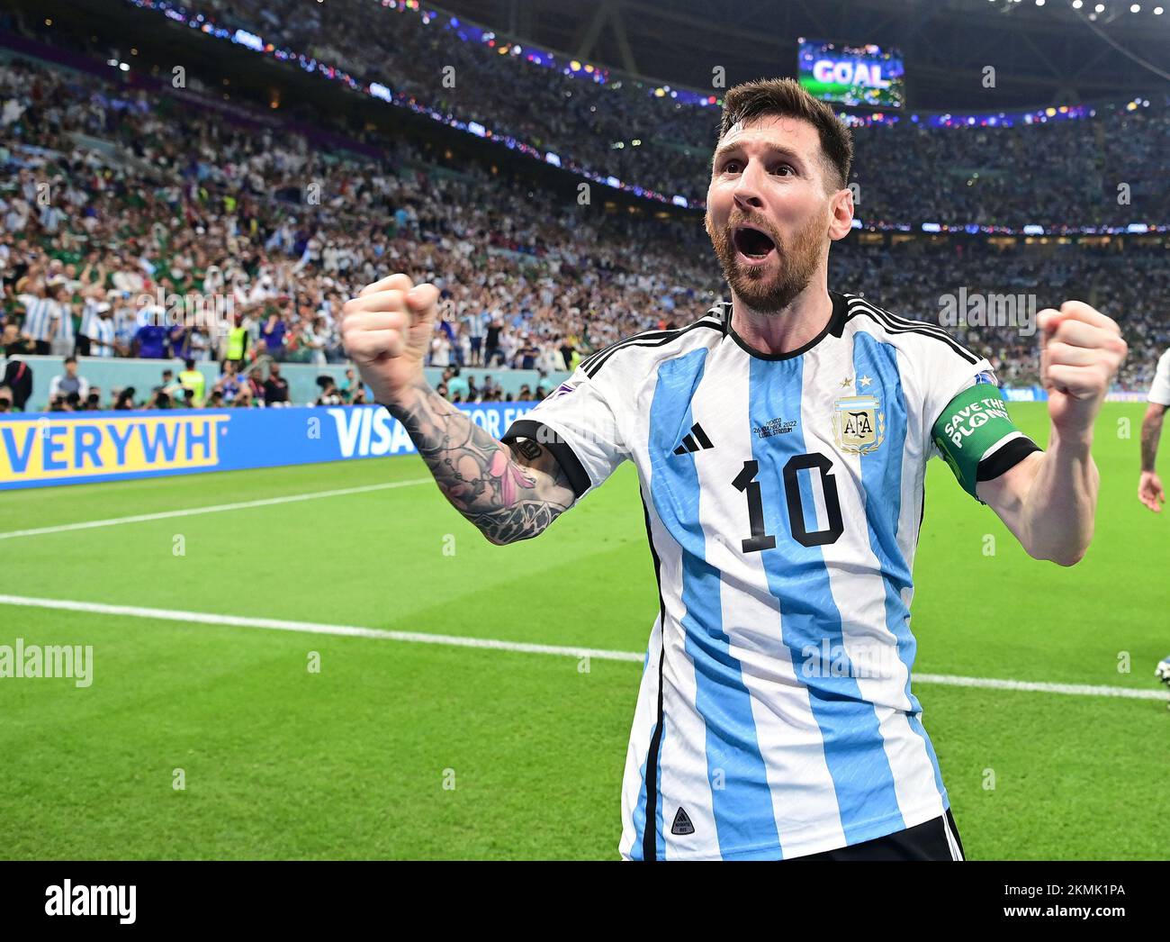 Lusail, Katar. 26th Nov, 2022. 1:0 Tor, Jubel, Torschuetze Lionel Messi ...