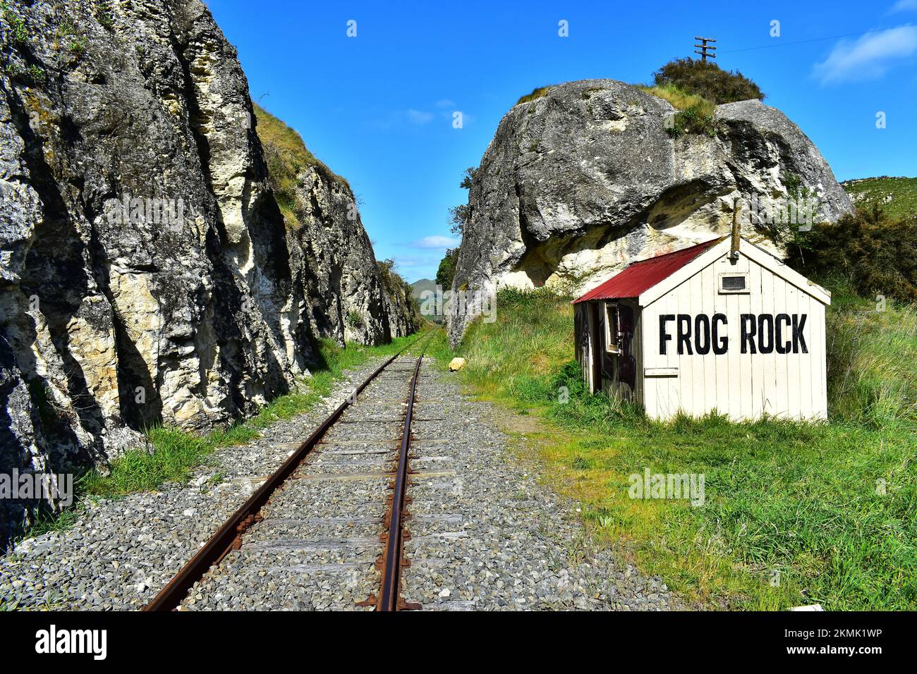 historic railway building, on the weka pass railway, waipara, new ...