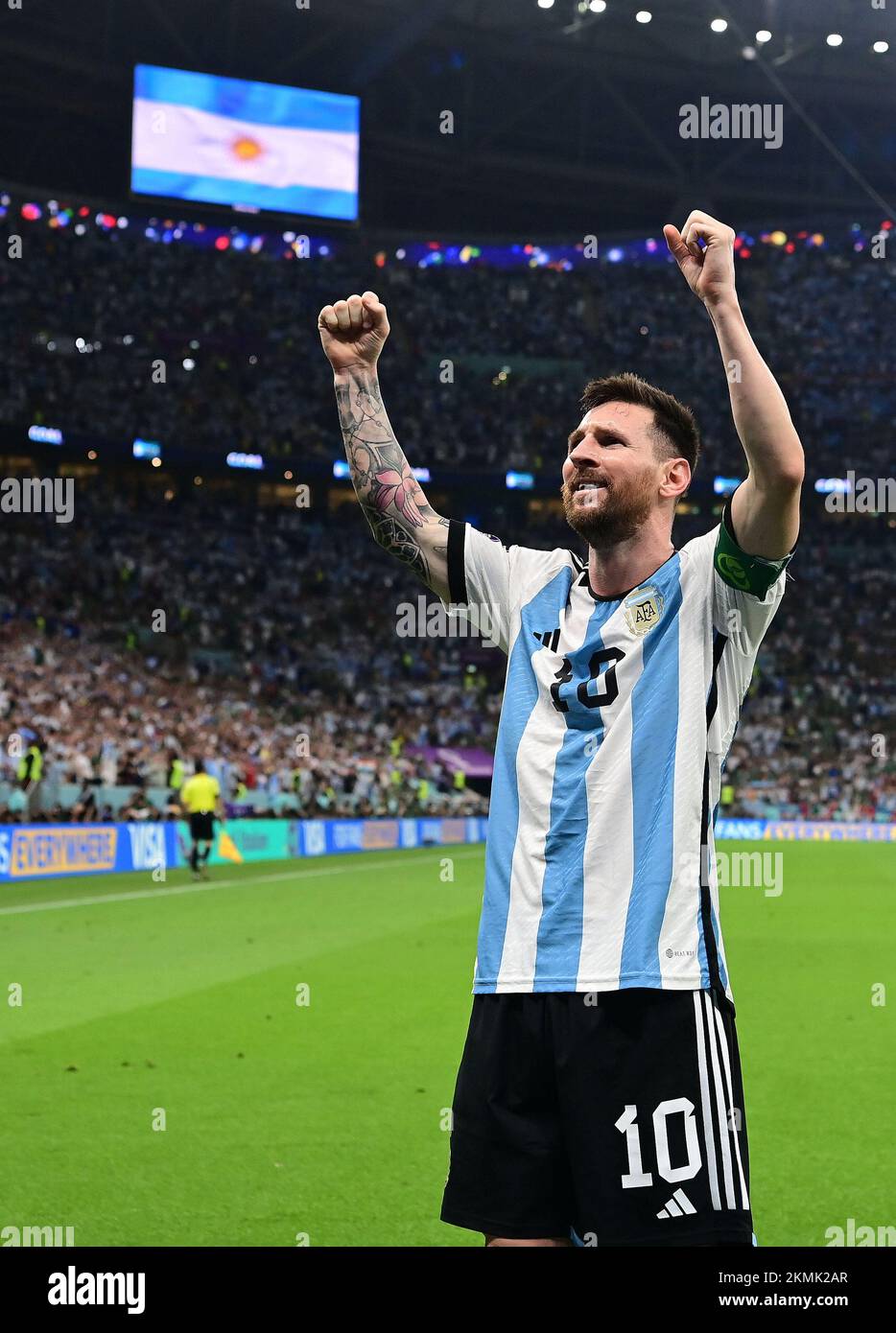 Lusail, Katar. 26th Nov, 2022. 1:0 Tor, Jubel, Torschuetze Lionel Messi ...