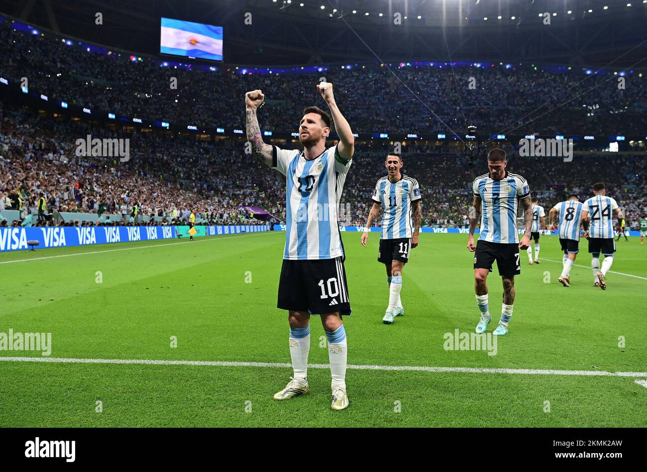 Lusail, Katar. 26th Nov, 2022. 1:0 Tor, Jubel, Torschuetze Lionel Messi ...