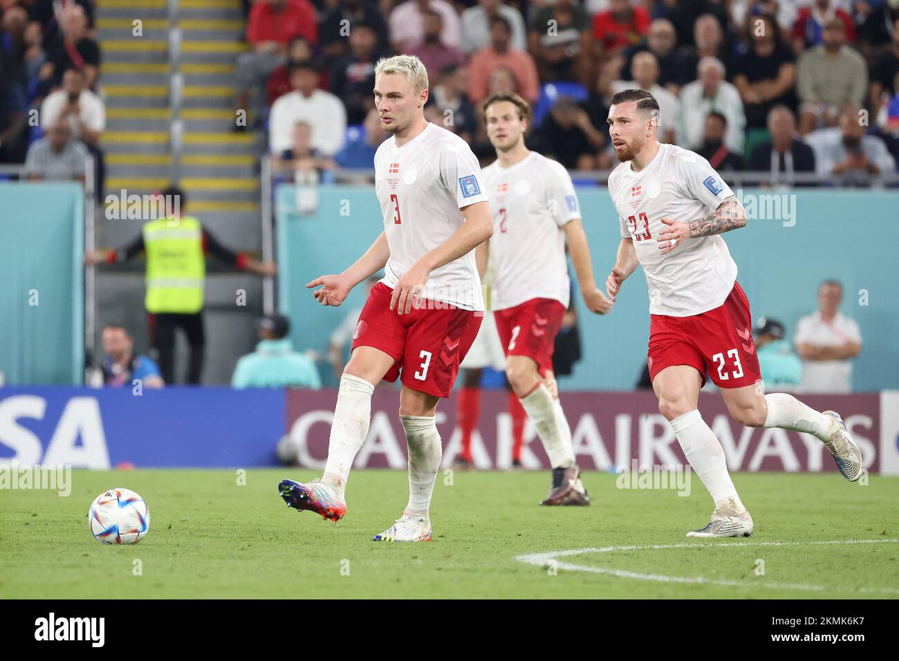 Victor Nelsson of Denmark, Pierre-Emile Hojbjerg of Denmark during the ...