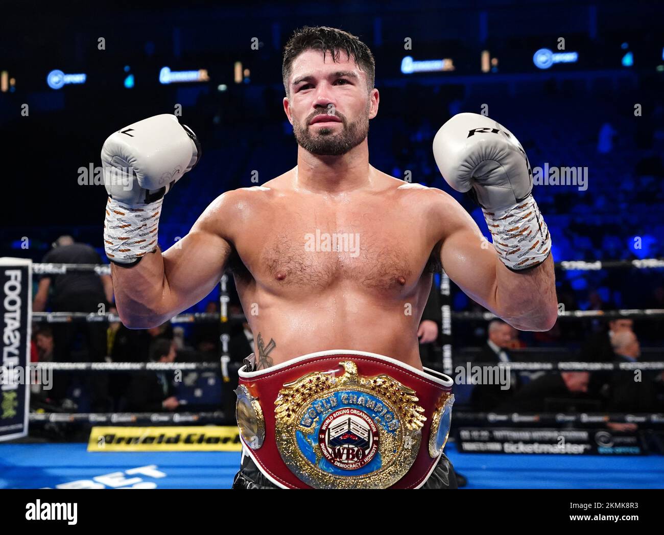John Ryder celebrates victory by technical knock out of Zach Parker in ...