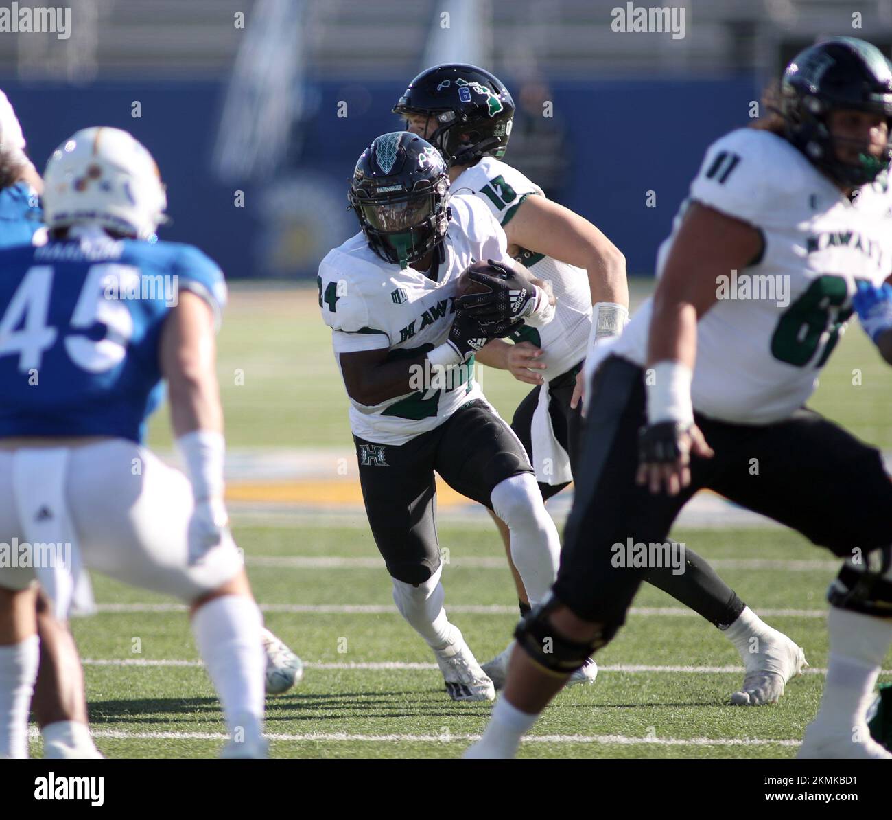 November 26, 2022 - Hawaii Rainbow Warriors running back Tylan Hines ...