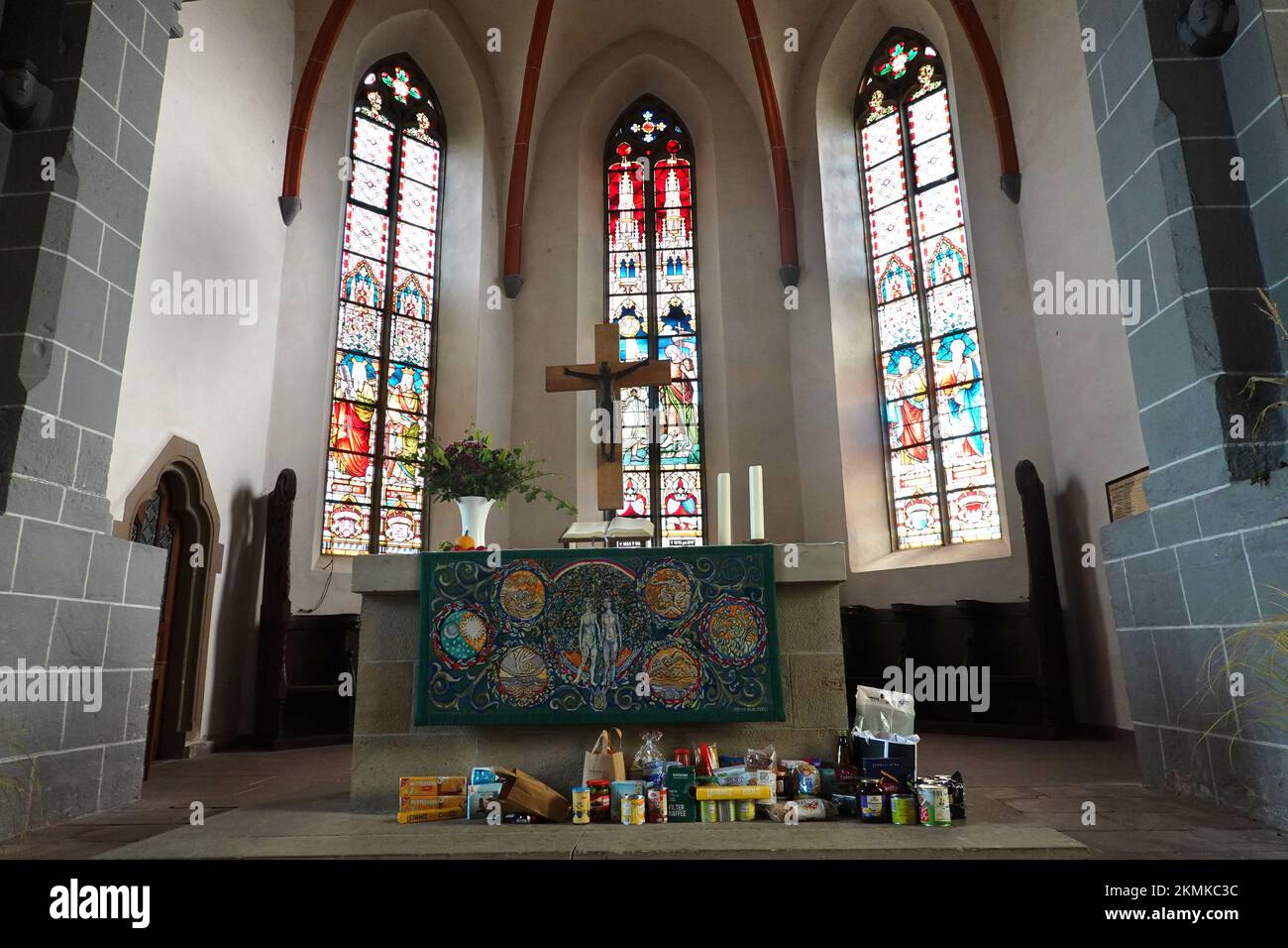Innenansicht der evangelische Altstädter Kirche aus dem 12. Jahrhundet ...