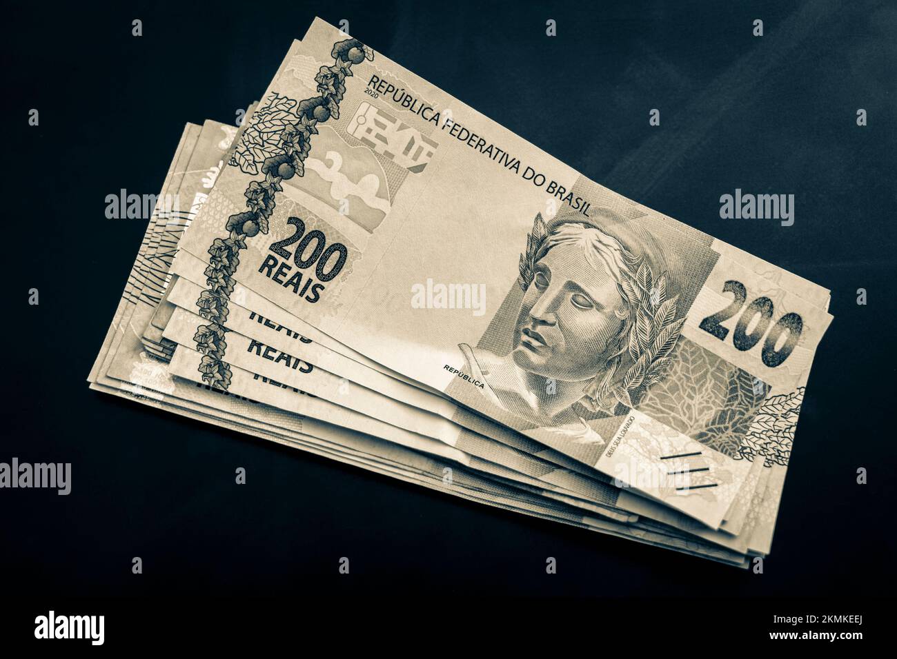 Old black and white picture of Be rich with money in Brazil. 200 ...