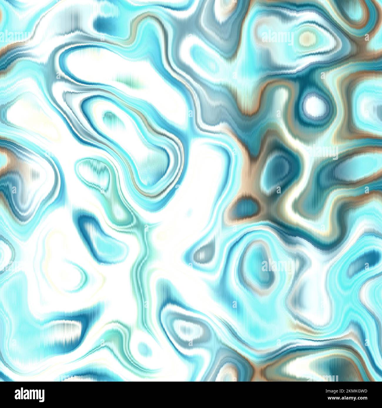 Washed teal wavy blur water reflection melange seamless pattern ...