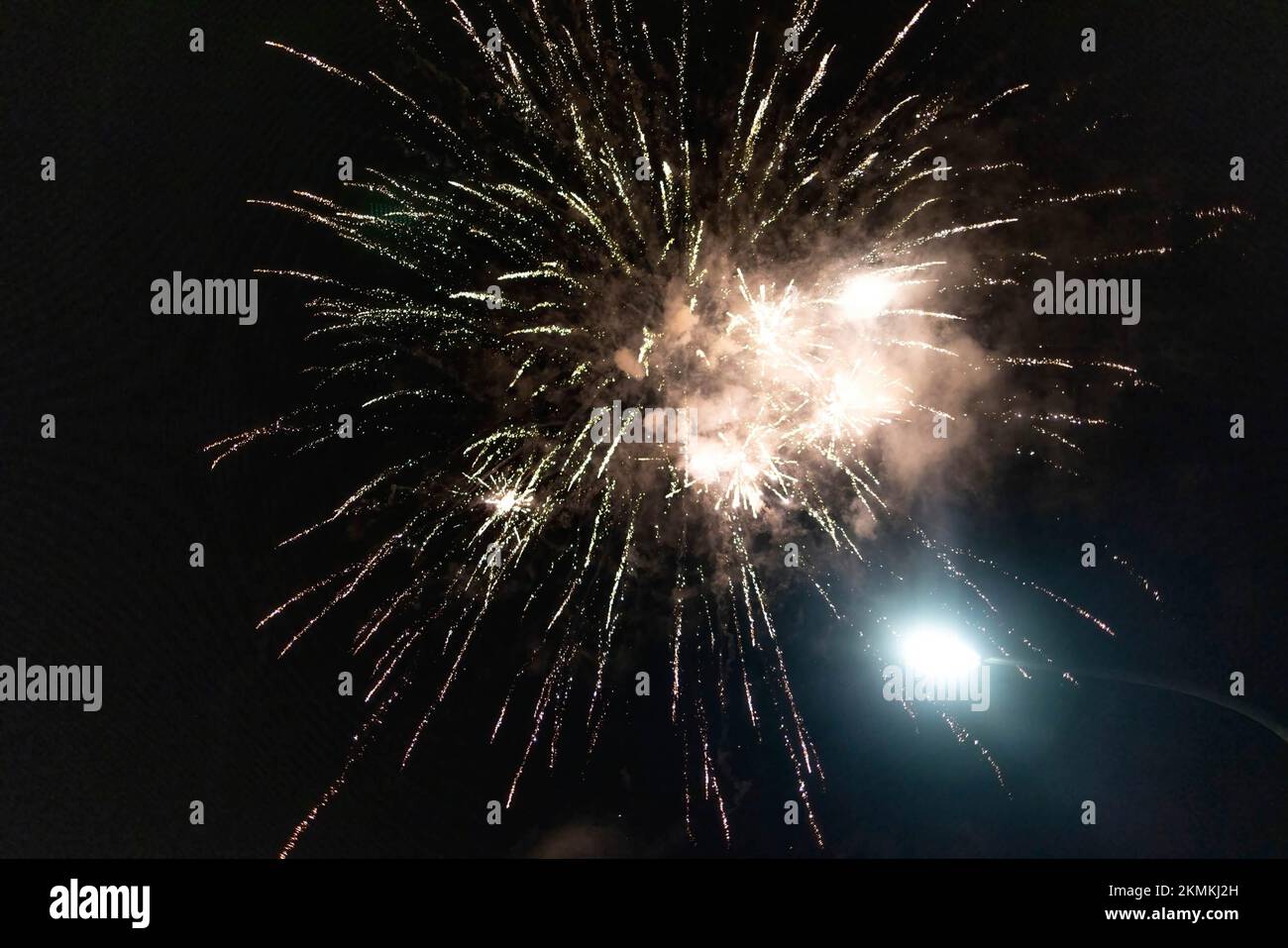Firework seen in the sky in Rinari as a celebration to congratulate the ...