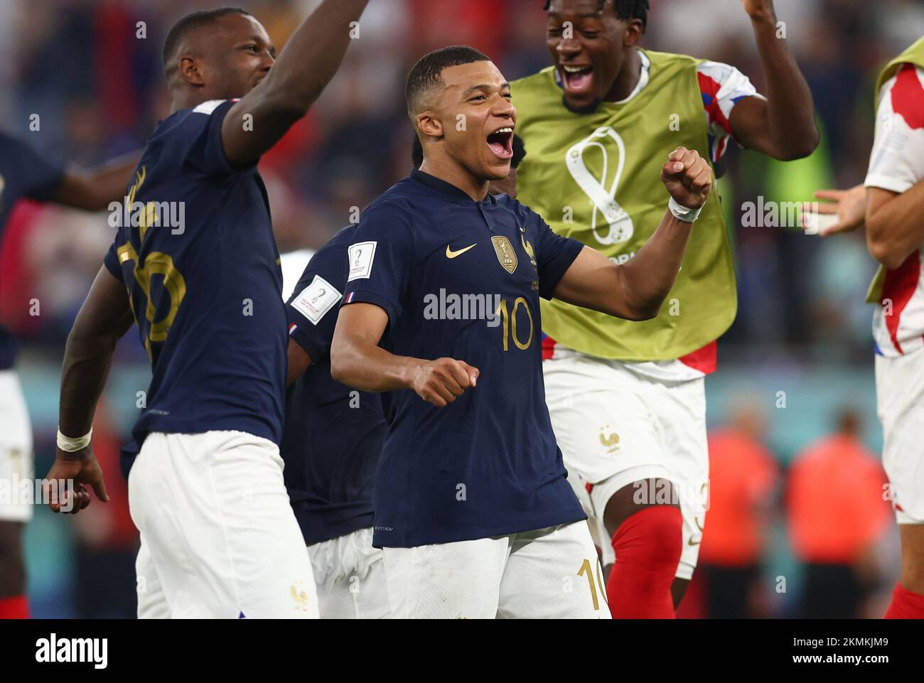 Doha, Qatar, 26th November 2022. Kylan Mbappe of France celebrates the ...
