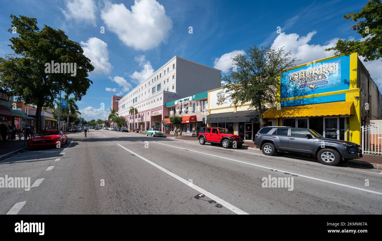 Miami, Florida - 11-26-2022 - Calle Ocho - 8th Street - street scene in ...