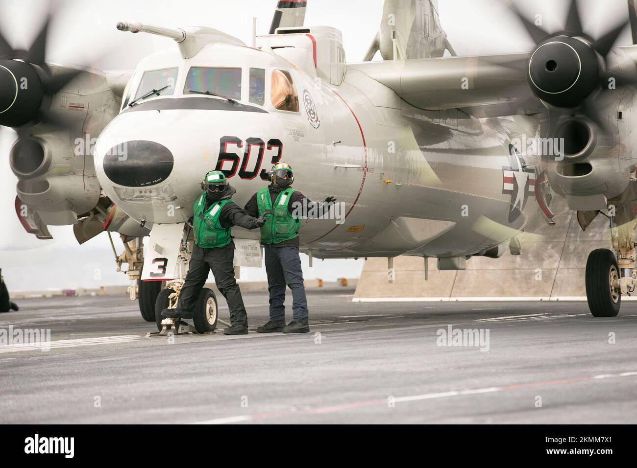 An E-2D Hawkeye, attached to “Bear Aces” of Airborne Command and ...