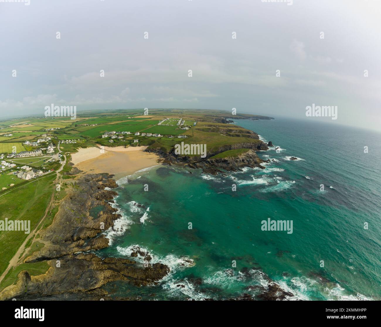 An aerial view to Cornwall Stock Photo - Alamy