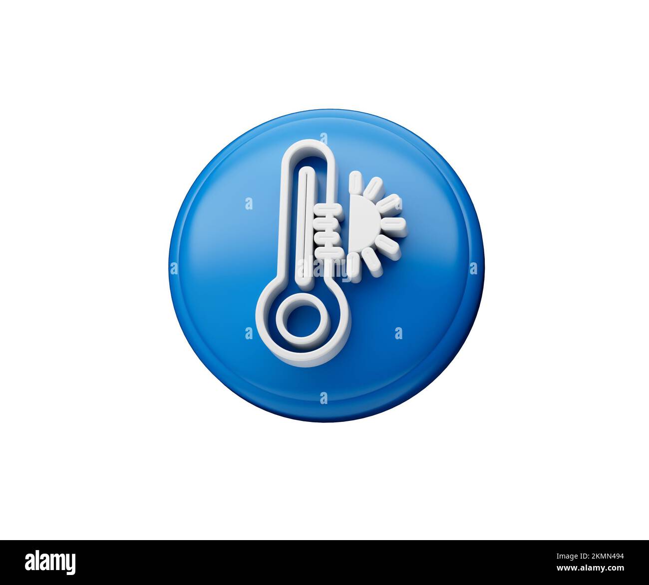 A 3d illustration of a glossy thermometer icon isolated on white ...