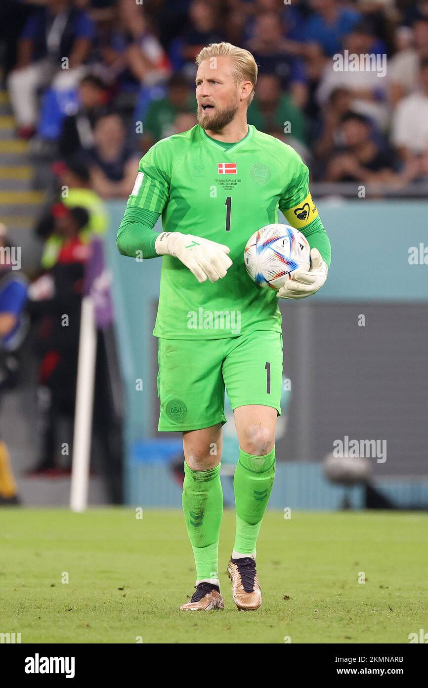 Denmark goalkeeper Kasper Schmeichel during the FIFA World Cup 2022, Group D football match ...