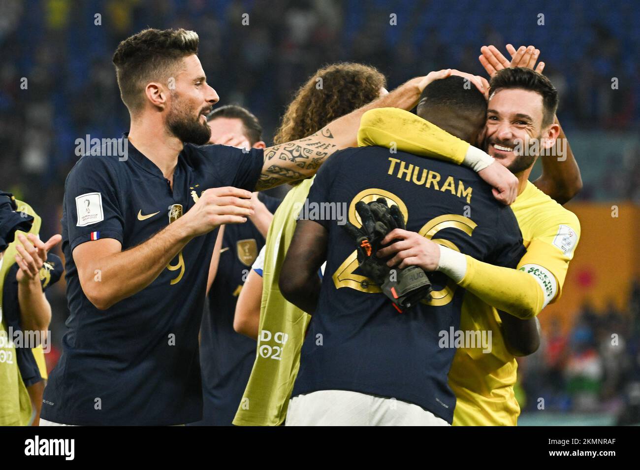 Olivier Giroud, Marcus Thuram of France and Hugo Lloris Capitaine of ...