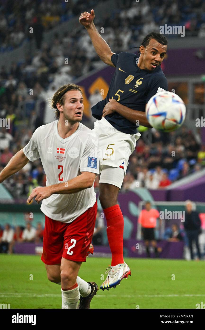 Joakim Mæhle of Denmark and Joachim Andersen of Denmark during France v ...