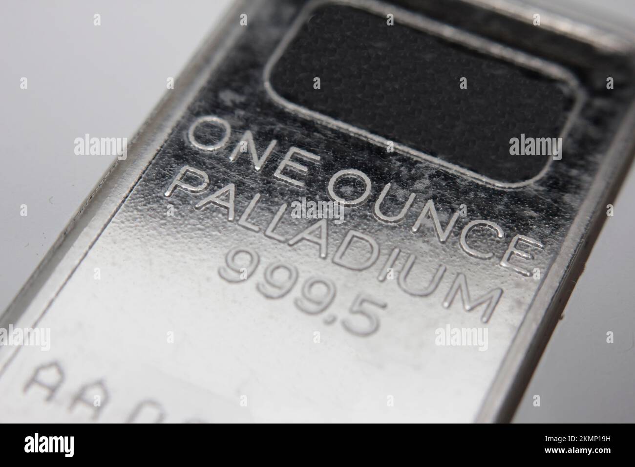Macro image of a one ounce Palladium bar Stock Photo - Alamy