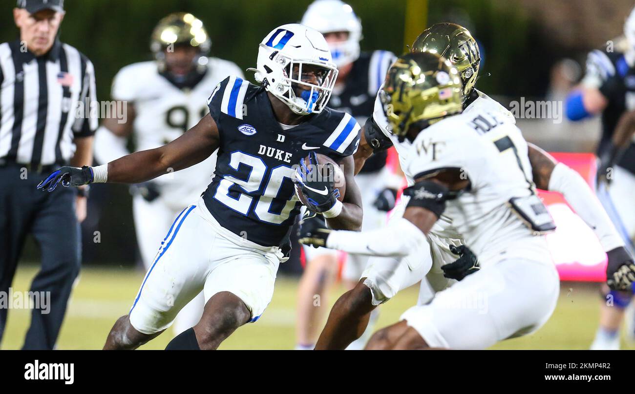 November 26, 2022: Duke University sophomore Jaquez Moore (20) runs ...
